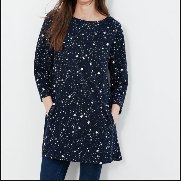 Joules | Tops | Joules Anise Print Swing Tunic With Boat Neck | Poshmark